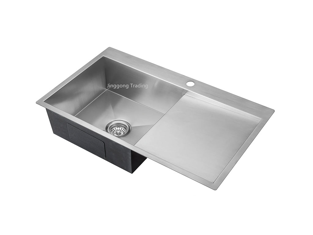 Handmade Stainless Steel Kitchen Sink Single Bowl with Drainer (86m x ...