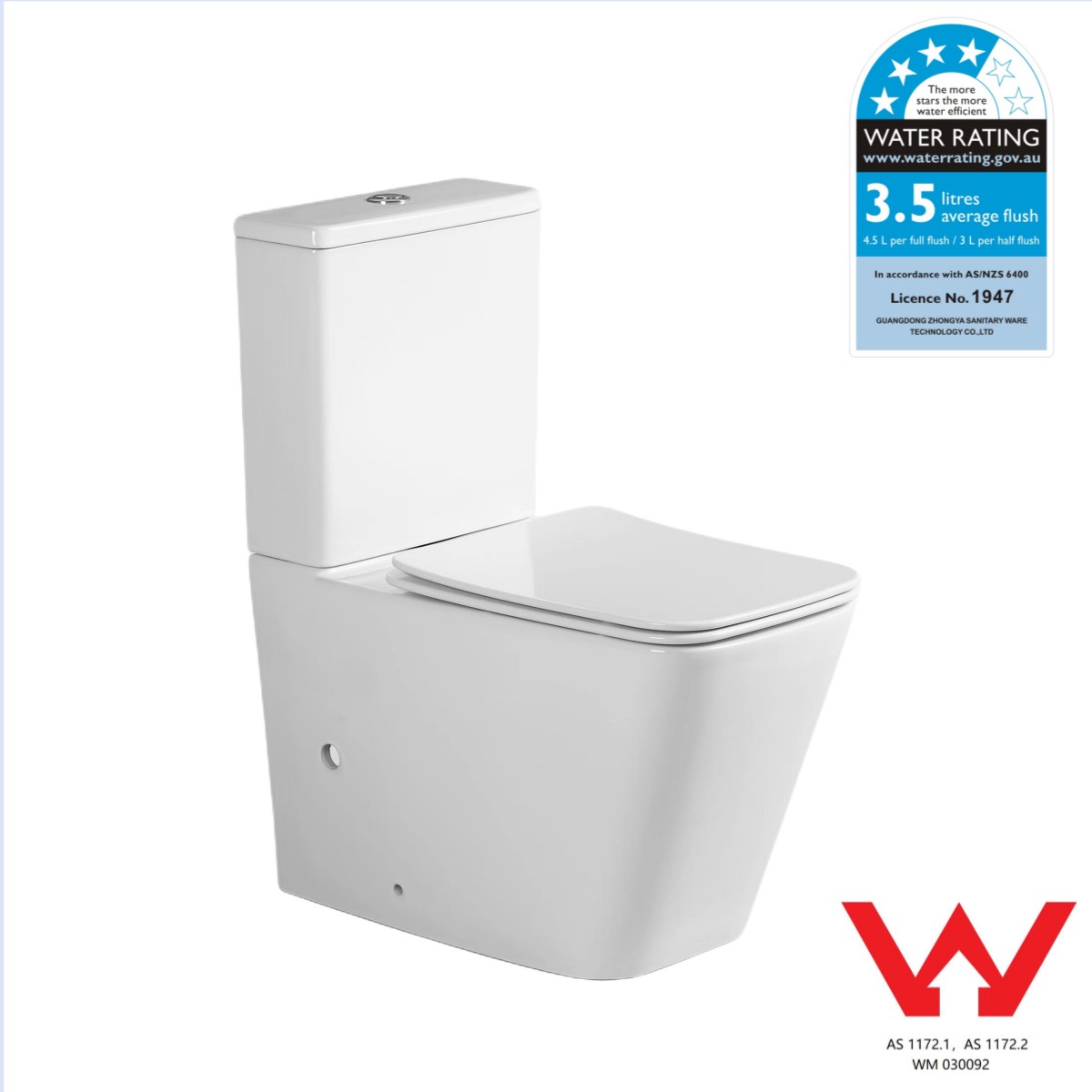 Rimless Bathroom Toilet Suite Ceramic Back To Wall Soft Close Seat ...