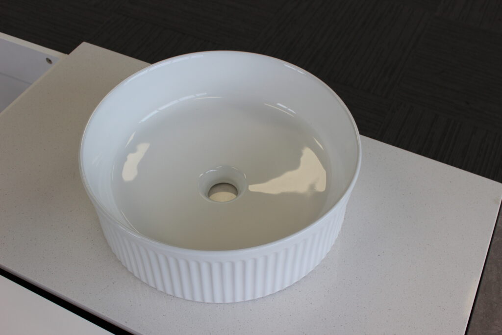 Fluted Ceramic Round Basin (37cm diameter) | Jinggong Trading Kitchen Sinks